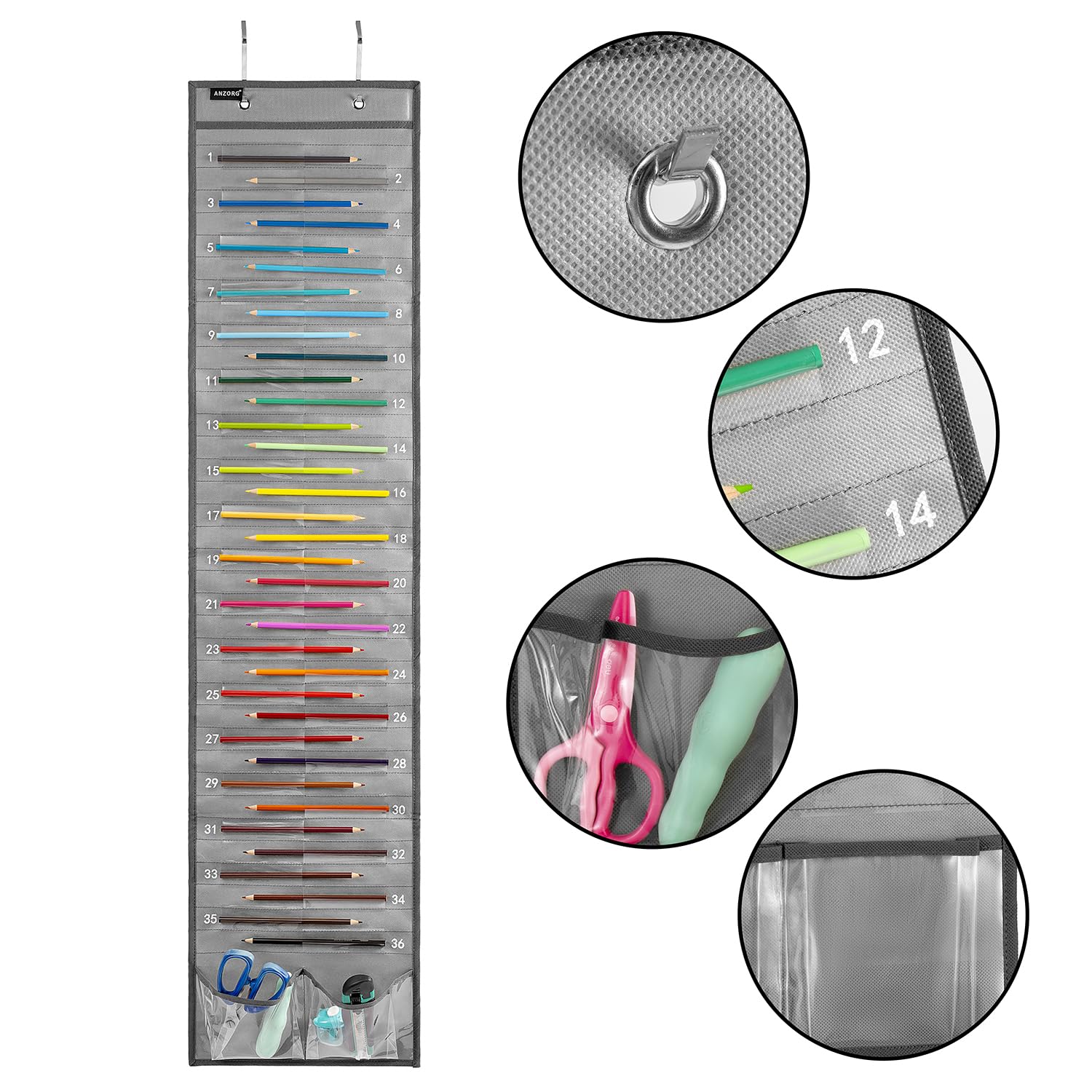 Snapklik.com : ANZORG Hanging Pencil Holder Classroom Pencil Parking ...