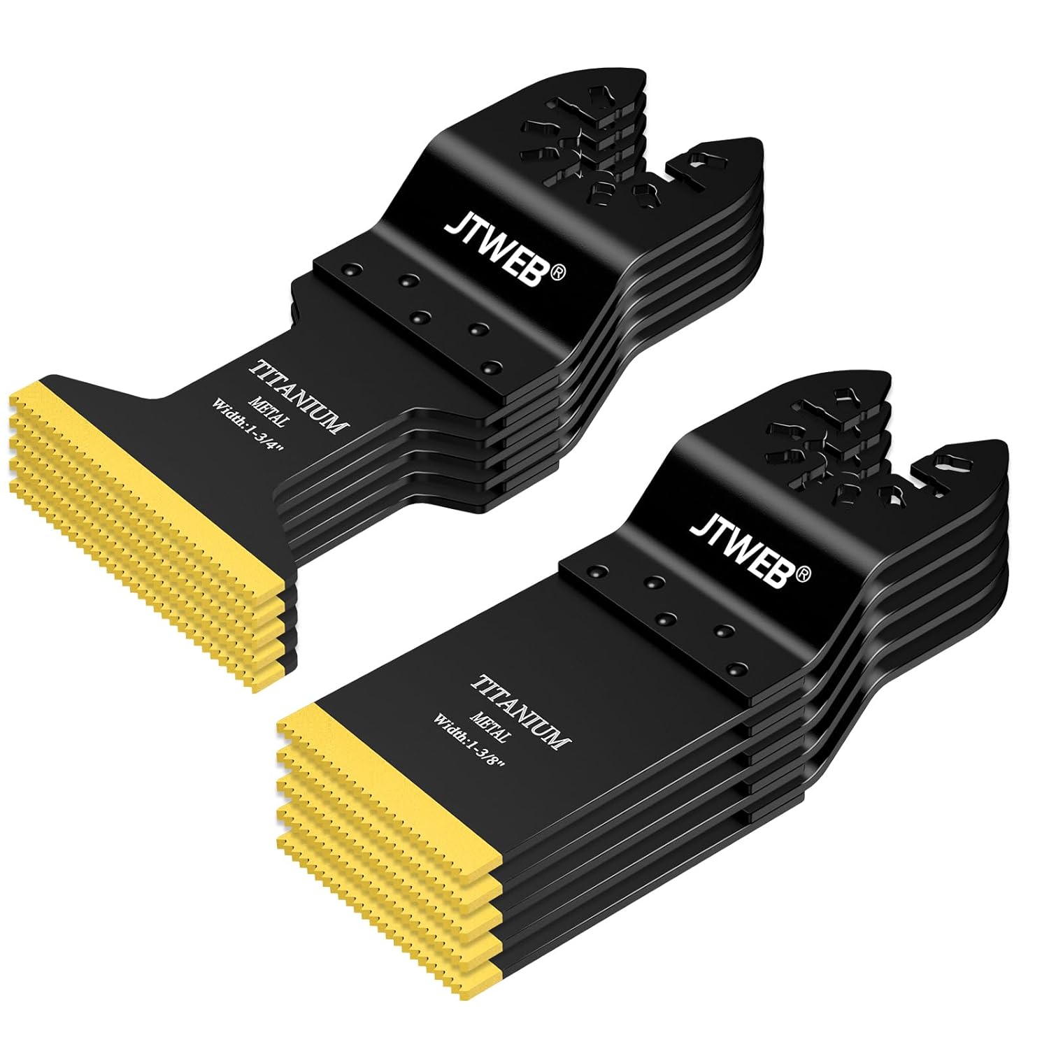JTWEB Titanium Multitool Blades, 10PC Oscillating Tool Blade for Soft ...