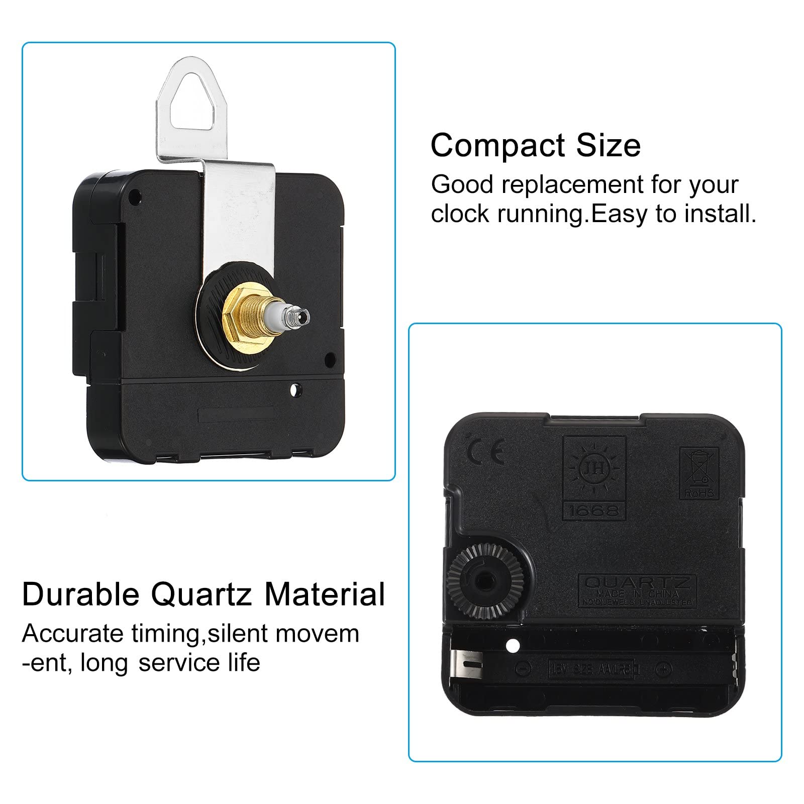 PATIKIL Clock Mechanism Replacement Kits, 1 Set DIY Clock Part with 12 ...