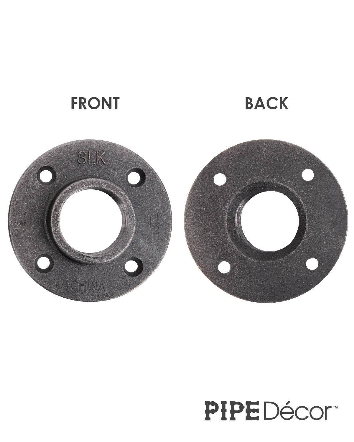 Snapklik.com : 1-1/2" Malleable Iron Floor Flange 4 Pack, Industrial ...