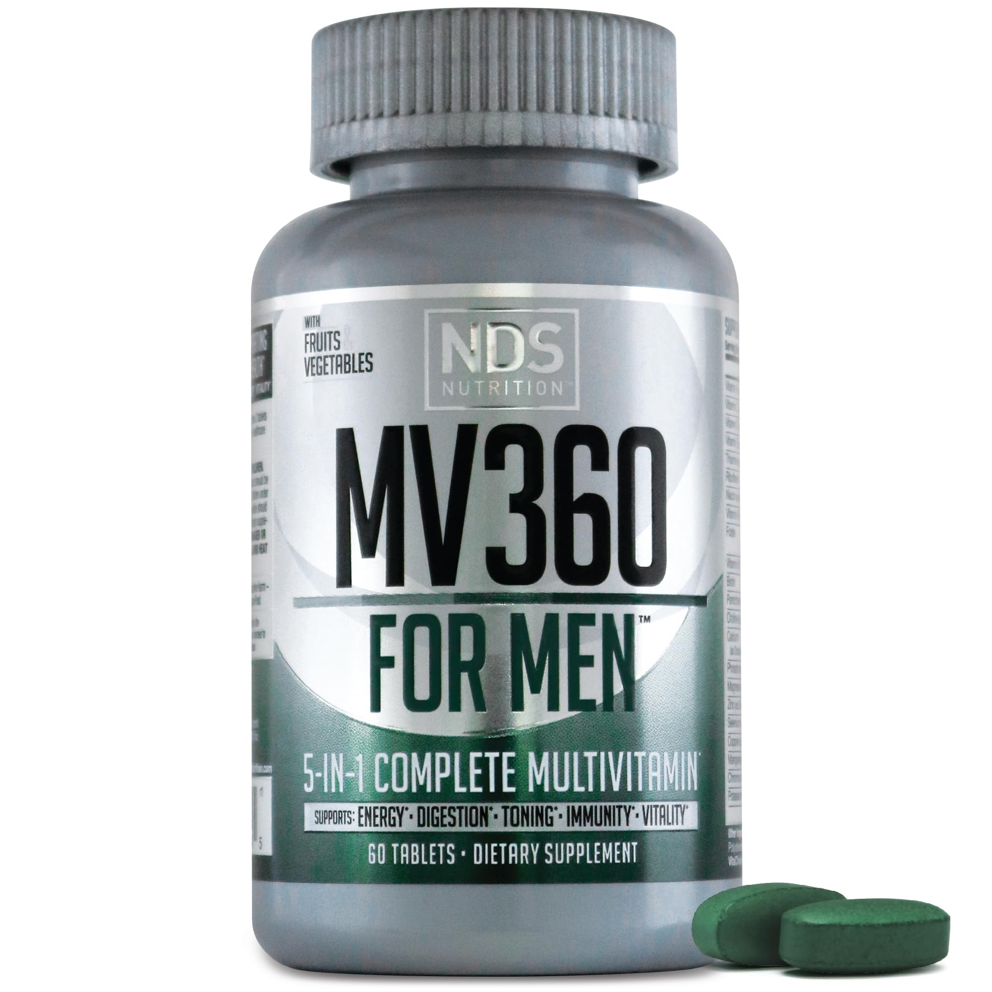 Amazon.com: NDS Nutrition MV360 For Men, 5-in-1 Complete Multivitamin ...