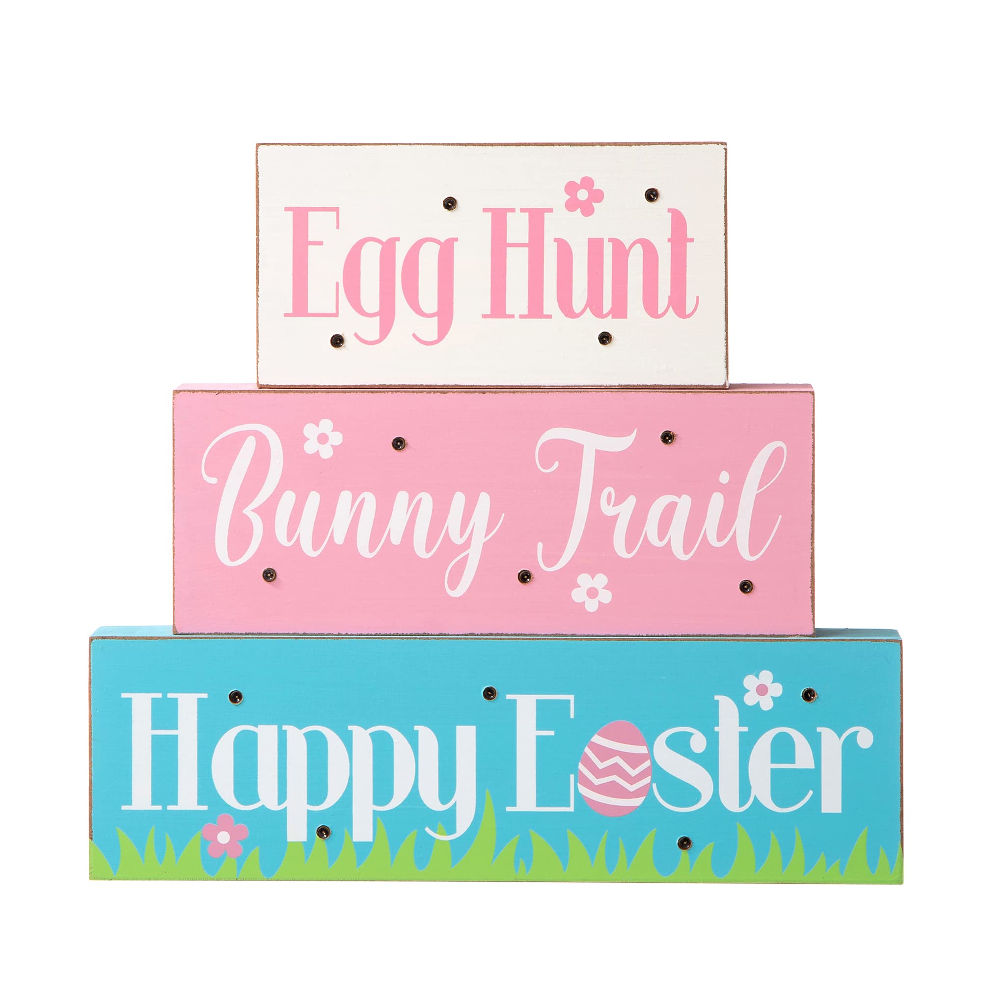 Snapklik.com : LED Lighted Wooden Easter Table Sign Spring Home Decor ...