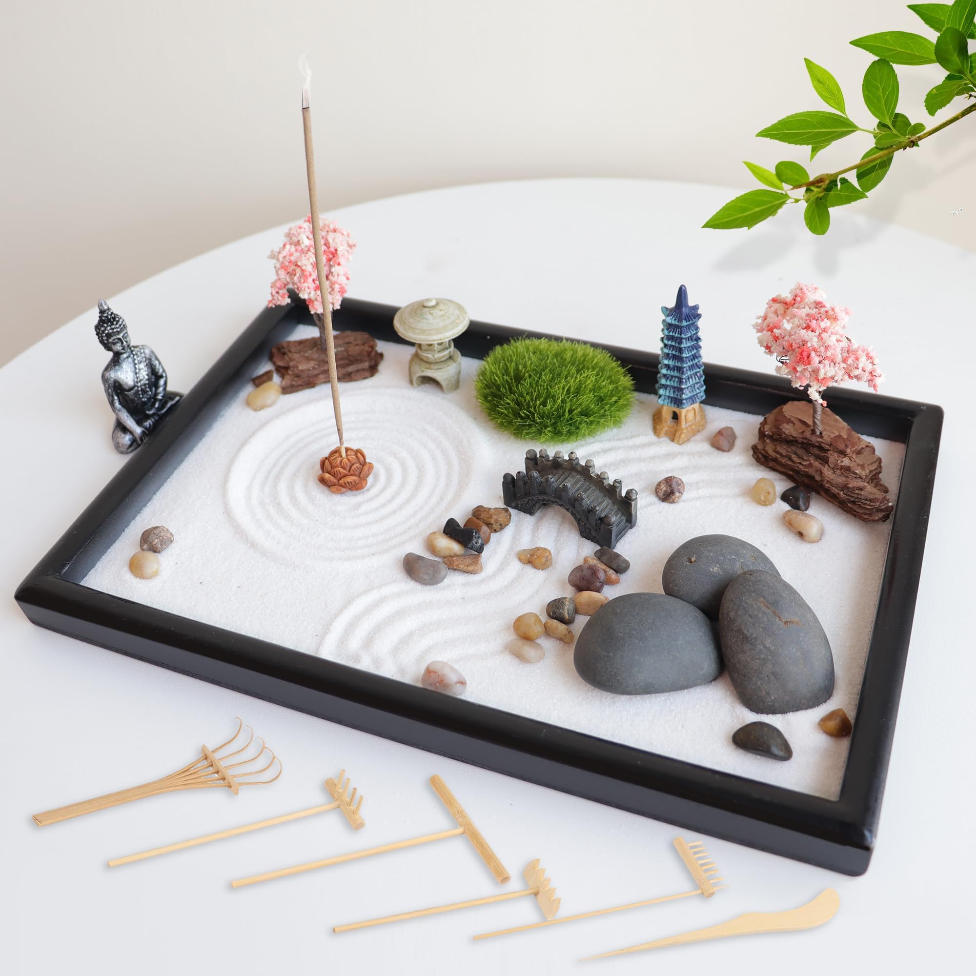 Amazon.com: Island Falls Home Zen Garden Kit 11x8in. Beautiful Japanese ...
