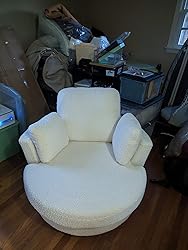 Amazon.com: Oversized Swivel Chair for Living Room, Modern Accent Round ...