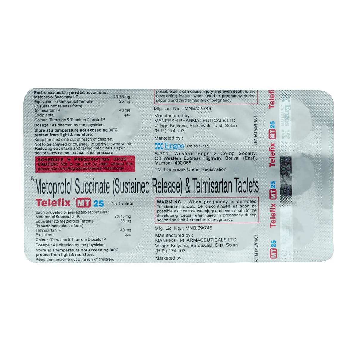 Telefix Mt 25/40Mg - Strip of 15 Tablets : Amazon.in: Health & Personal ...