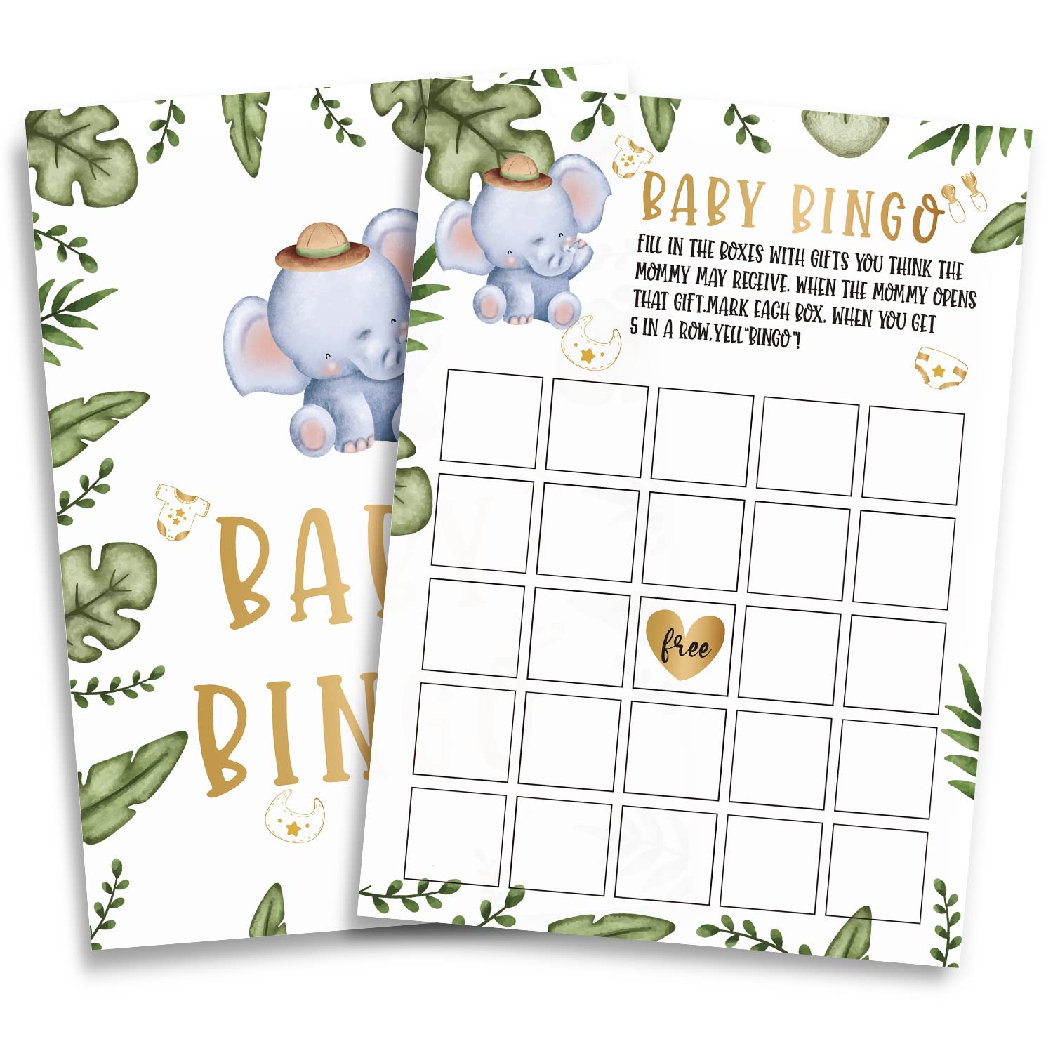 Elephant Baby Shower Bingo Printables Yellow Elephant Baby Shower