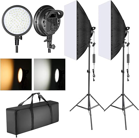 Amazon.com : Neewer 48W LED Softbox Lighting Kit with 20"x28" Softboxes ...