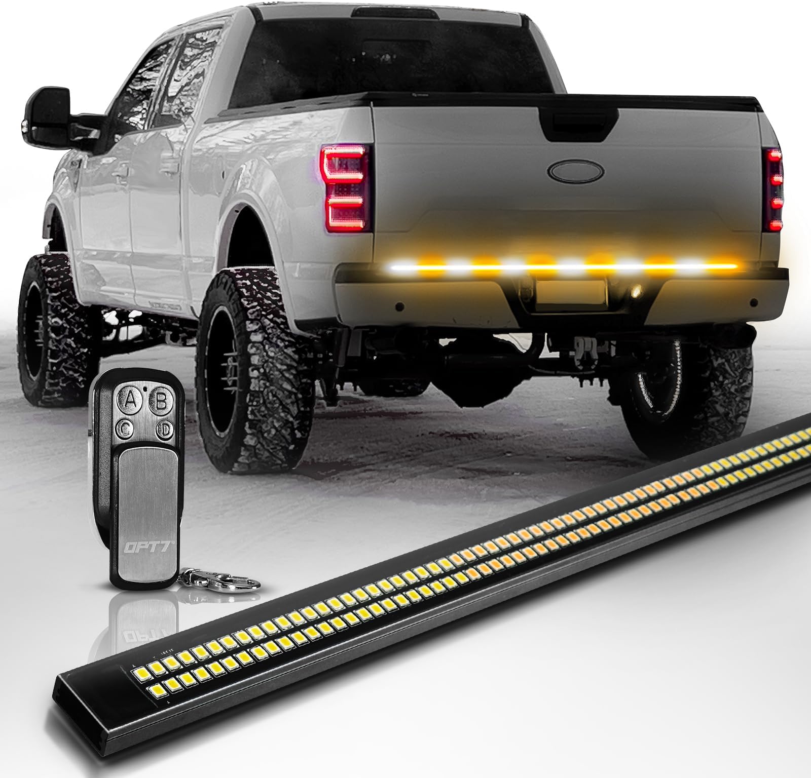 Amazon.com: OPT7 60" Tailgate Strobe Light Bar, Double Row LED Aluminum ...