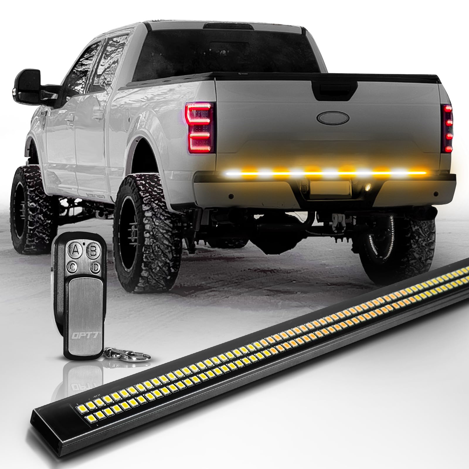 Amazon.com: OPT7 60" Tailgate Strobe Light Bar, Double Row LED Aluminum ...
