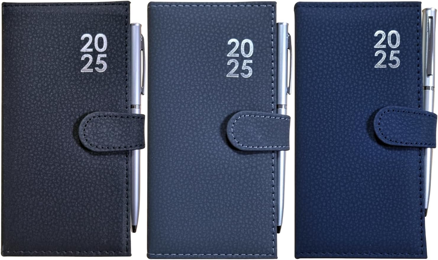 2025 Week to View Slim Diary Soft Leather Feel 16 x 8.5cm Size Journal ...