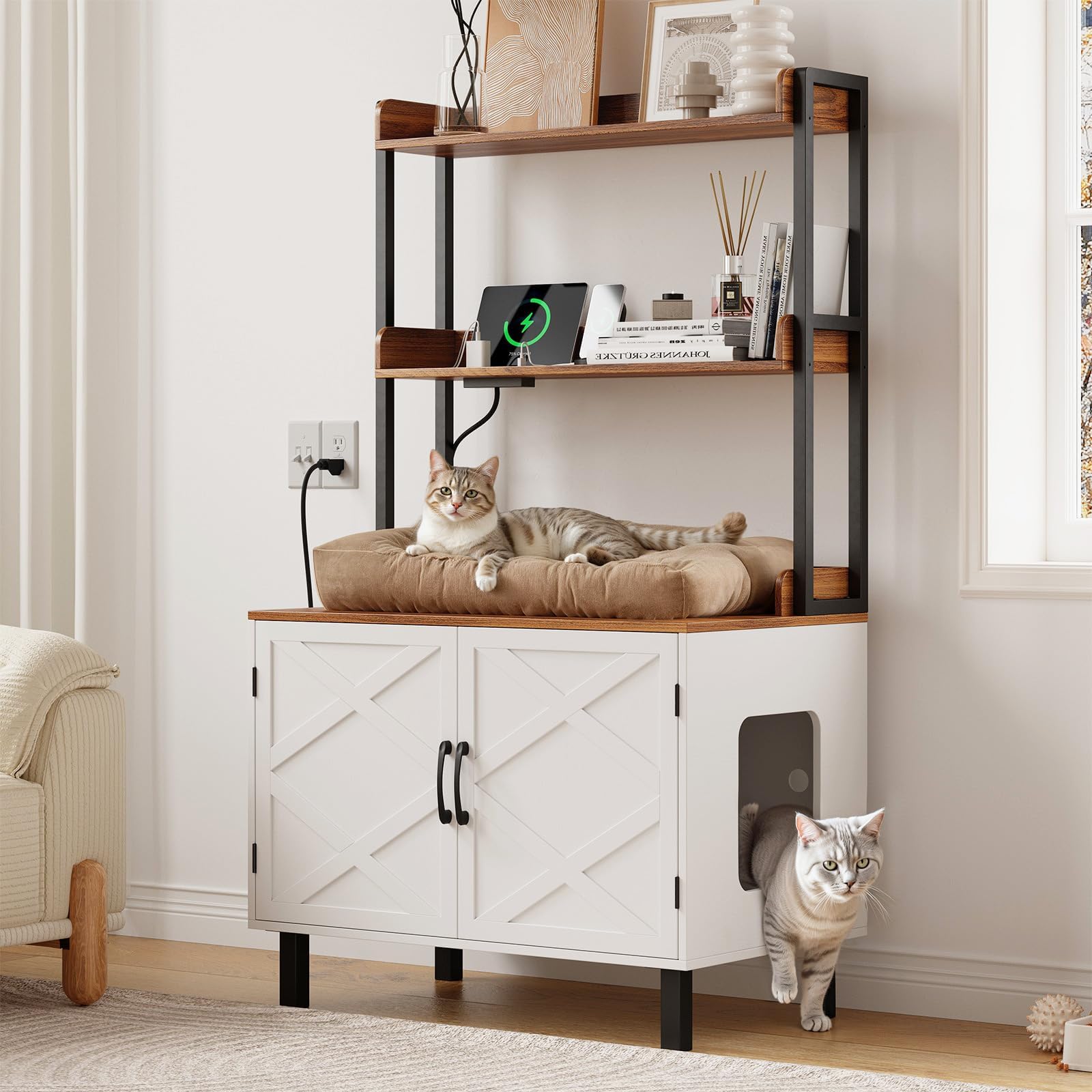 Amazon.com: ONBRILL 55 Inches Cat Litter Box Enclosure, Hidden Litter ...