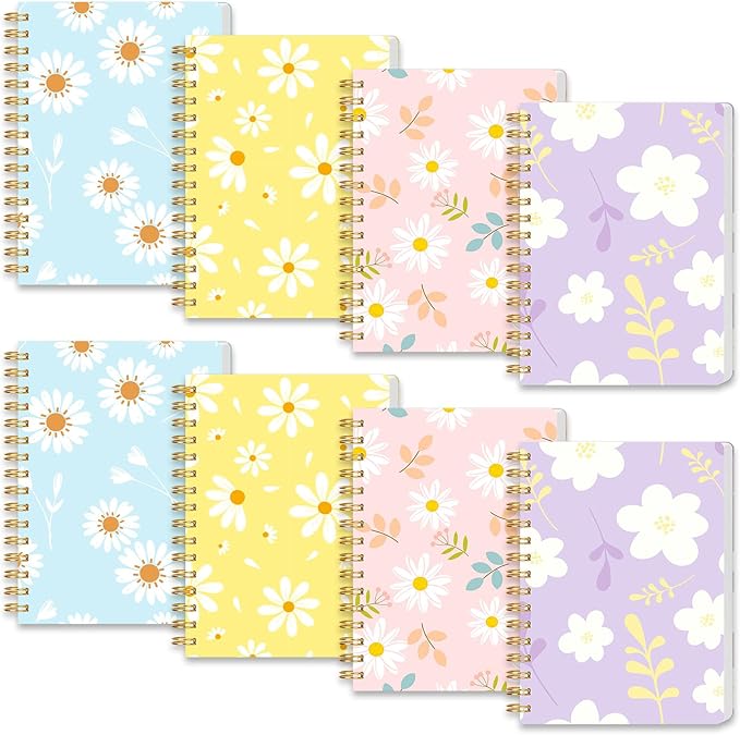 Amazon.com : Koogel 8PCS Spiral Notebook Journals, A6 Hardcover Journal ...
