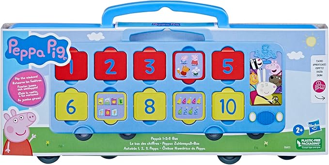 Amazon.com: Peppa Pig Peppas Number Fun Bus Counting 1 to 10 Kids Toy ...