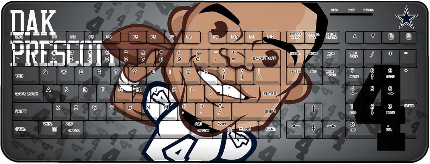 Amazon.com: Dak Prescott Dallas Cowboys Emoji Design Wireless Keyboard ...
