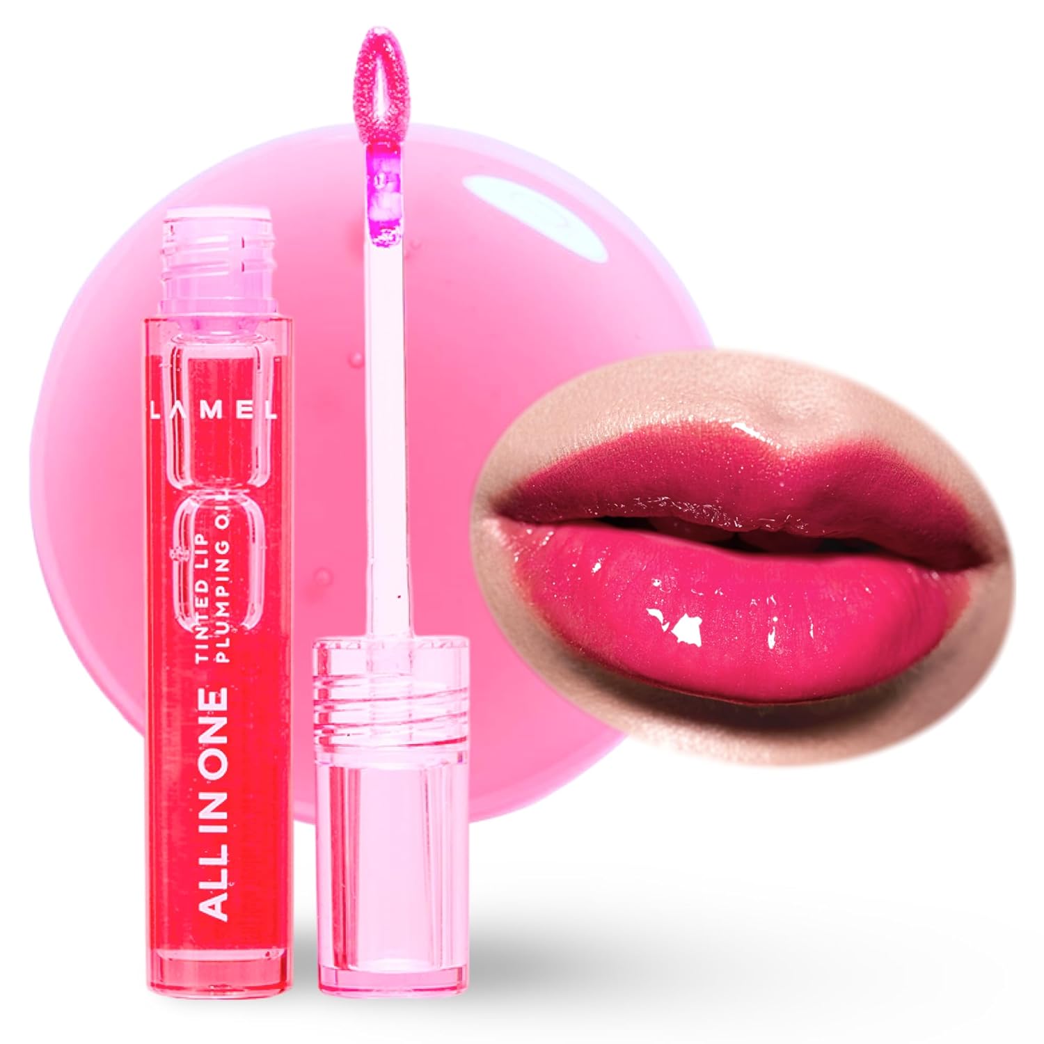 Amazon.com : Lamel All-in-One Lip Oil - Lightweight, No-Sticky, Tinted ...