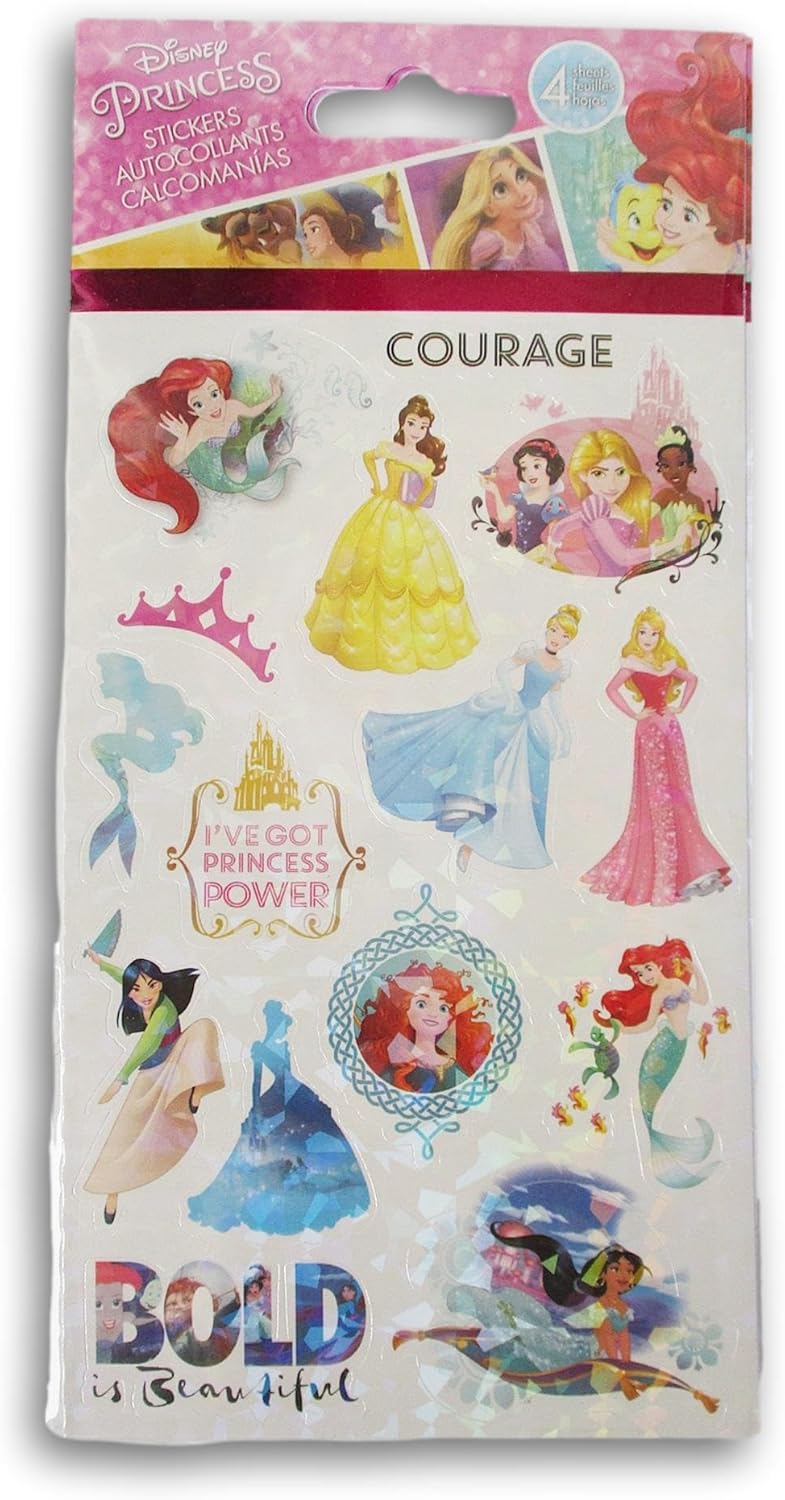 Amazon.com: Princess Glitter Stickers for Kids - 4 Sheets - Mulan ...