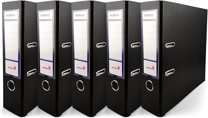 Netuno 5x raccoglitore a leva a4 nero registratore dorso 8 cm con 2 ...