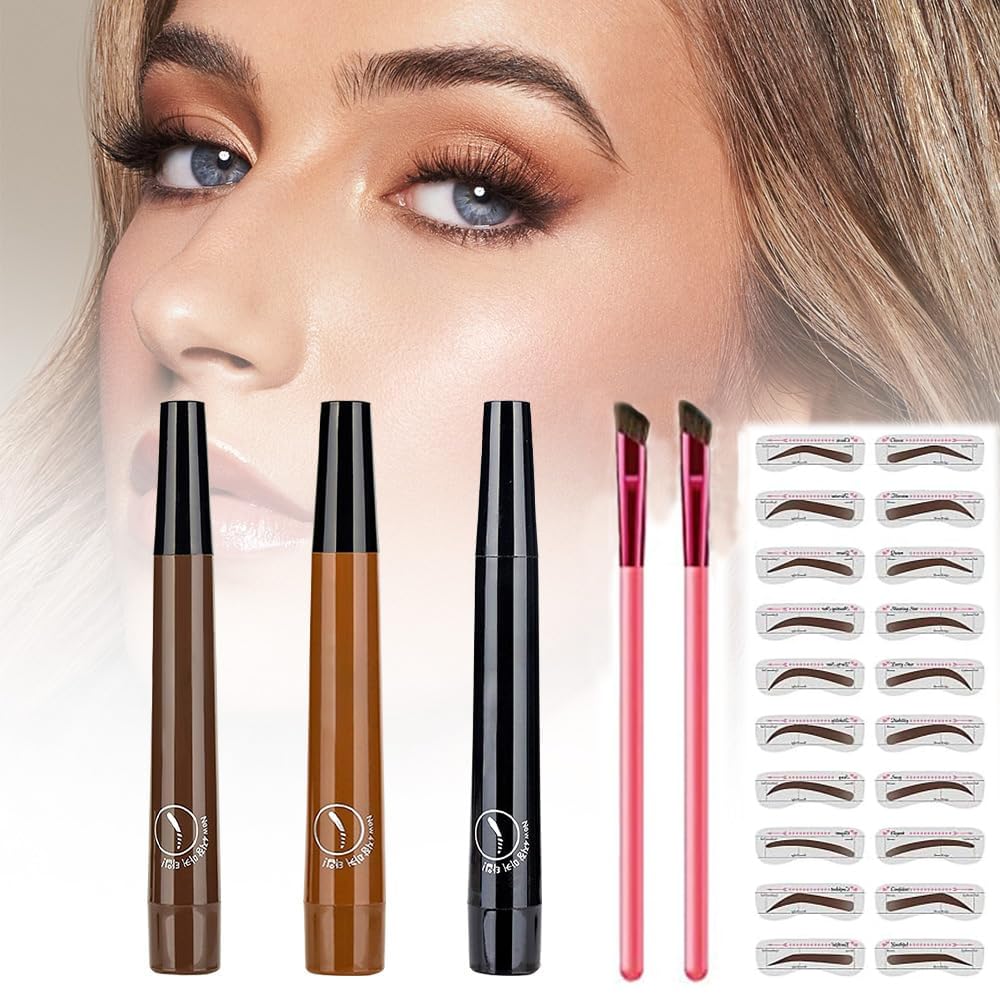 Amazon.com : Eyebrow Pencil,Eyebrow Brush,4D Hair Stroke Brow Stamp ...