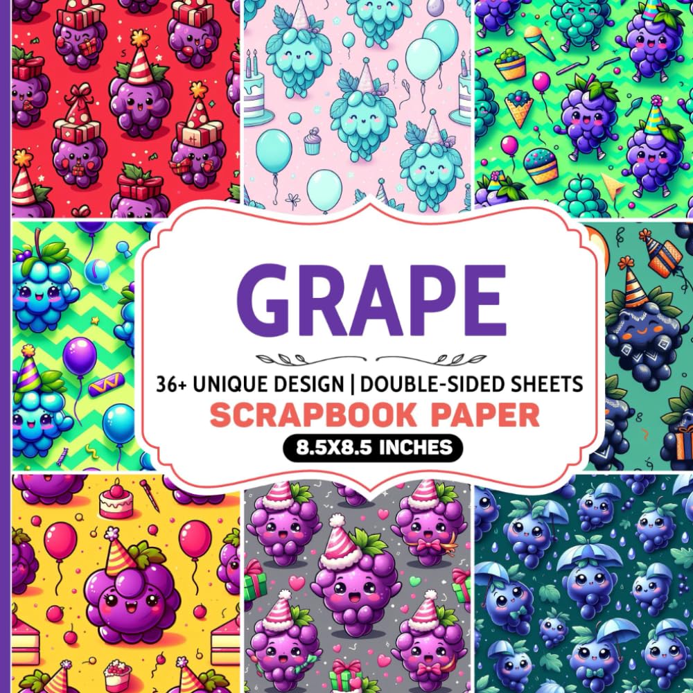 Grape Scrapbook Paper: 36 Sheets of Banana-themed Paper for ...