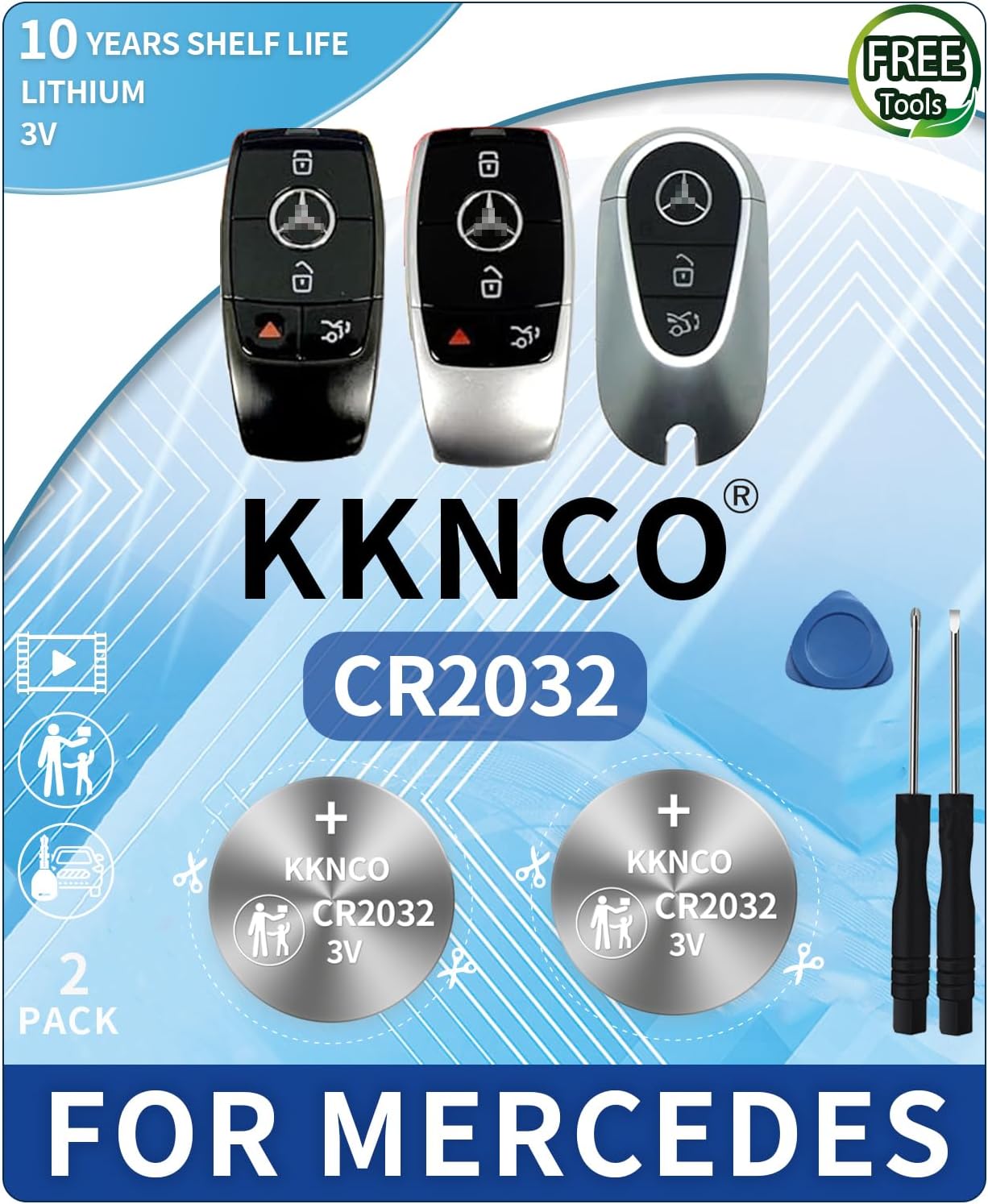 Amazon.com: Key Fob Battery Replacement for Mercedes-Benz GLE Sprinter ...