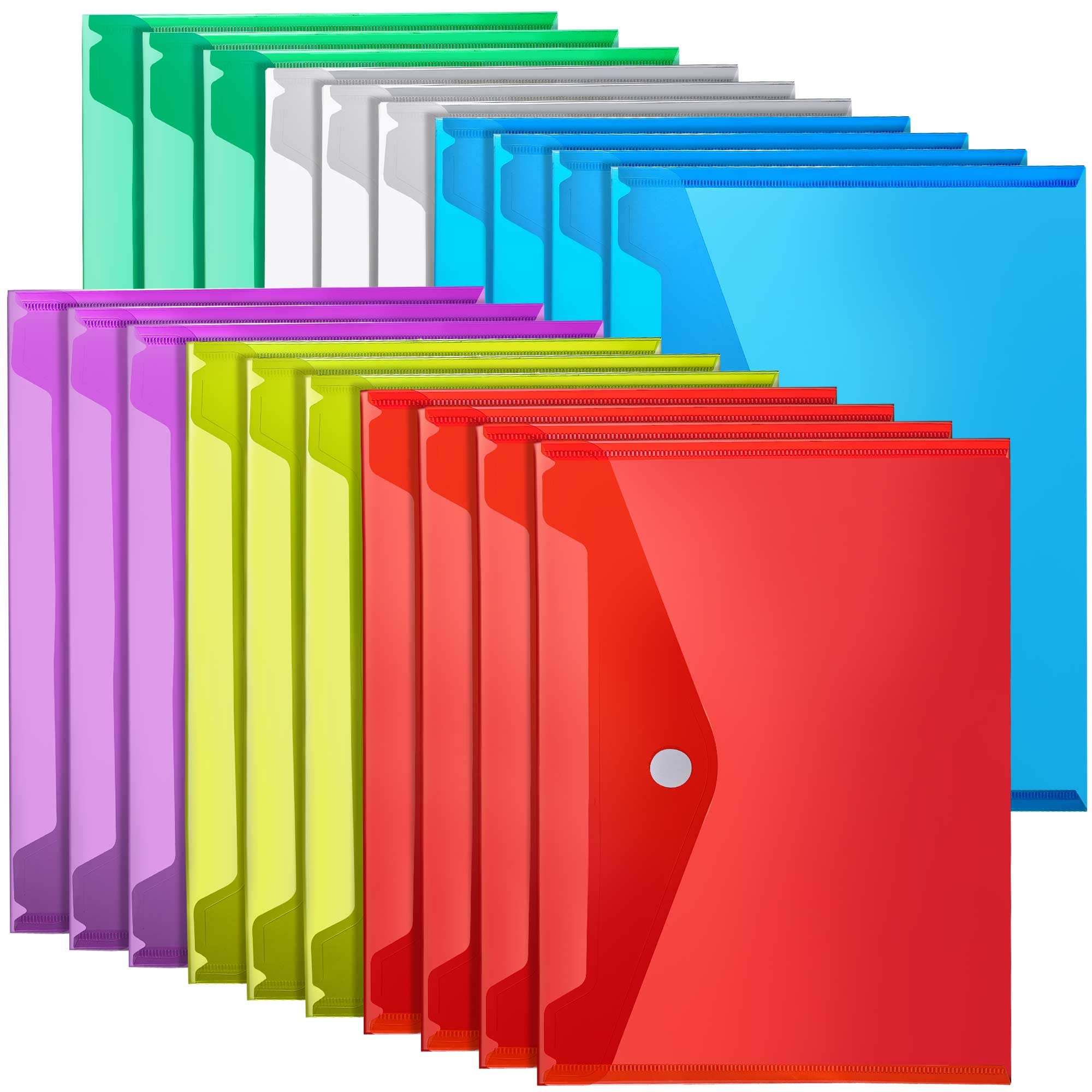 Snapklik.com : Plastic File Folders For Documents, 20 Pack Plastic ...