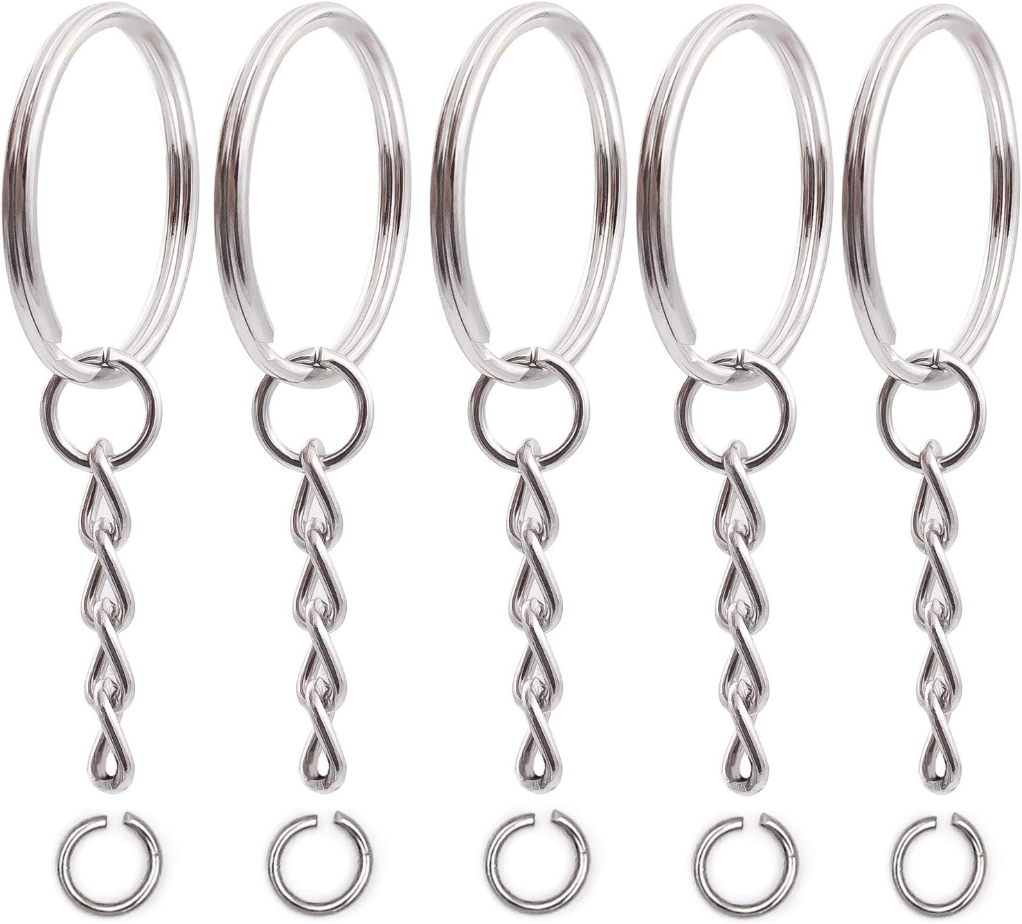 Amazon.com: KINJOEK 400 PCS 1 Inch 25mm Key Chain Rings, Metal Split ...