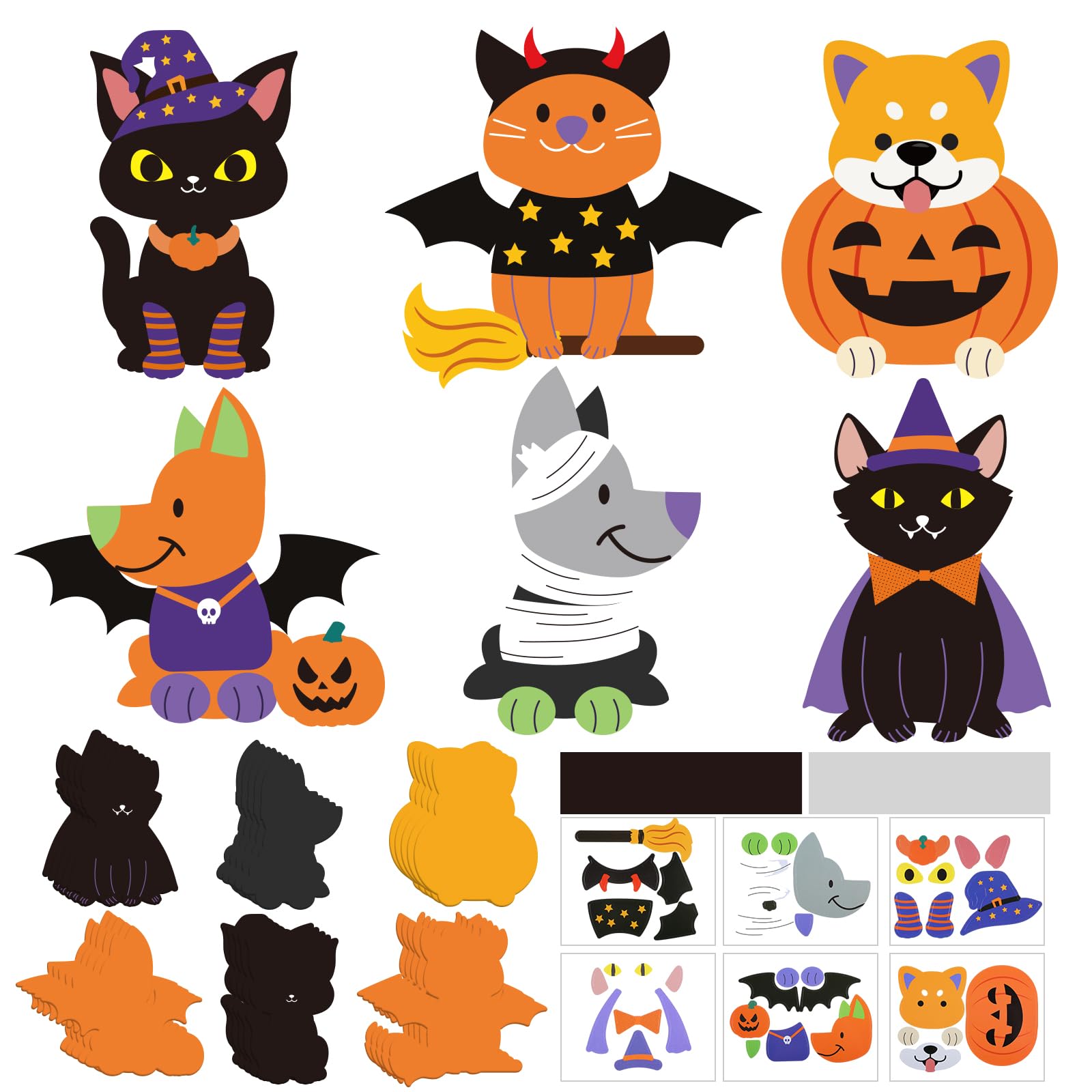 Amazon.com: Copkim 30 Sets Halloween Craft Kit for Kids DIY Halloween ...