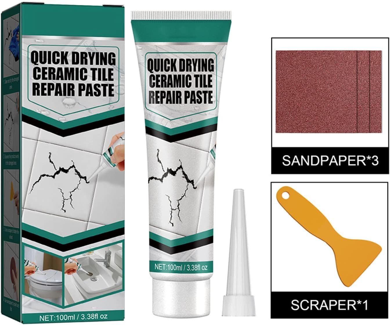 Ceramic Tile Repair Paste Quick Drying Waterproof Toilet Tub Repair Kit ...