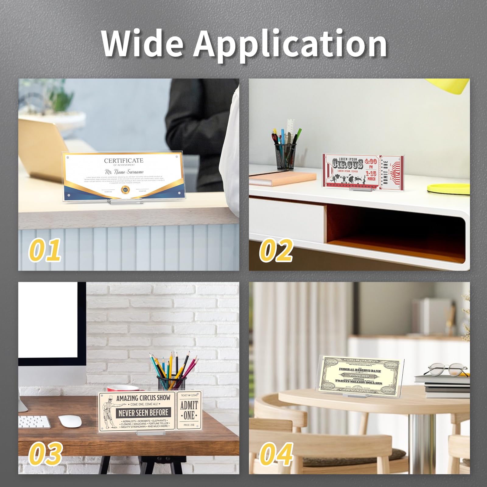 Snapklik.com : Business License Frame, 2pcs Acrylic Display Clear ...