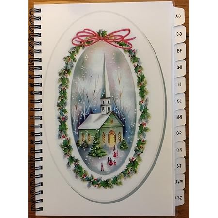 Amazon.com : Christmas Card Address Book Spiral with A-Z Tabs Frame ...