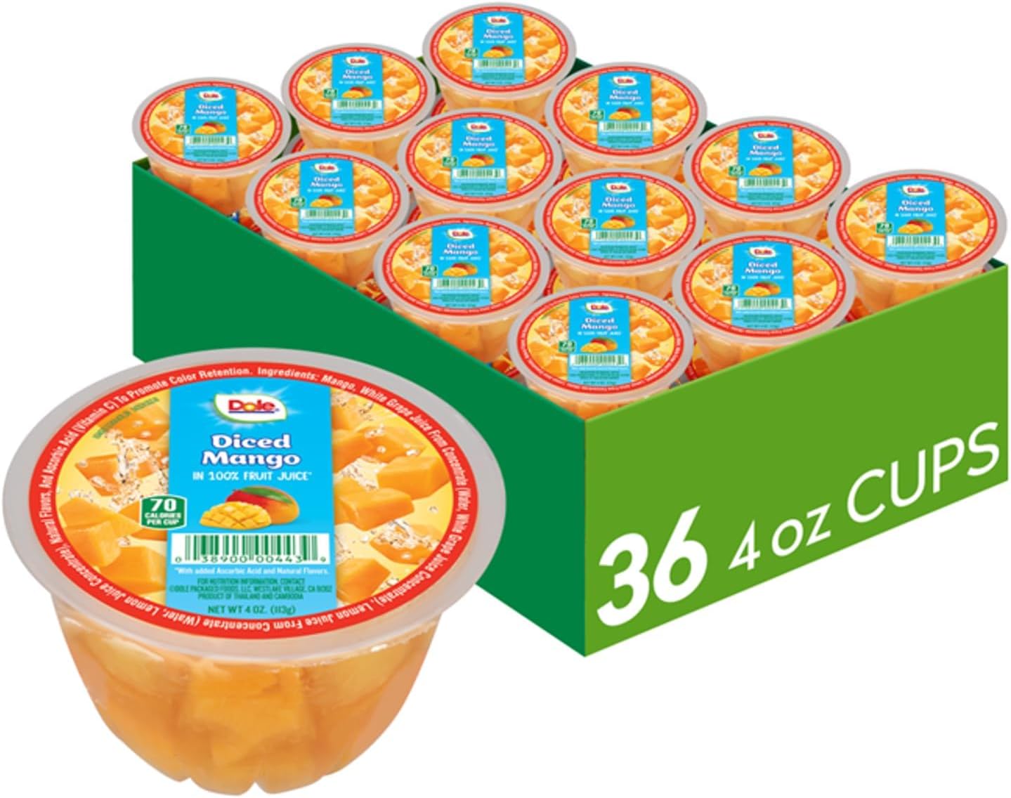 Amazon.com: Dole Diced Peaches with No Sugar Added^^ - Dole Fruit Bowls ...