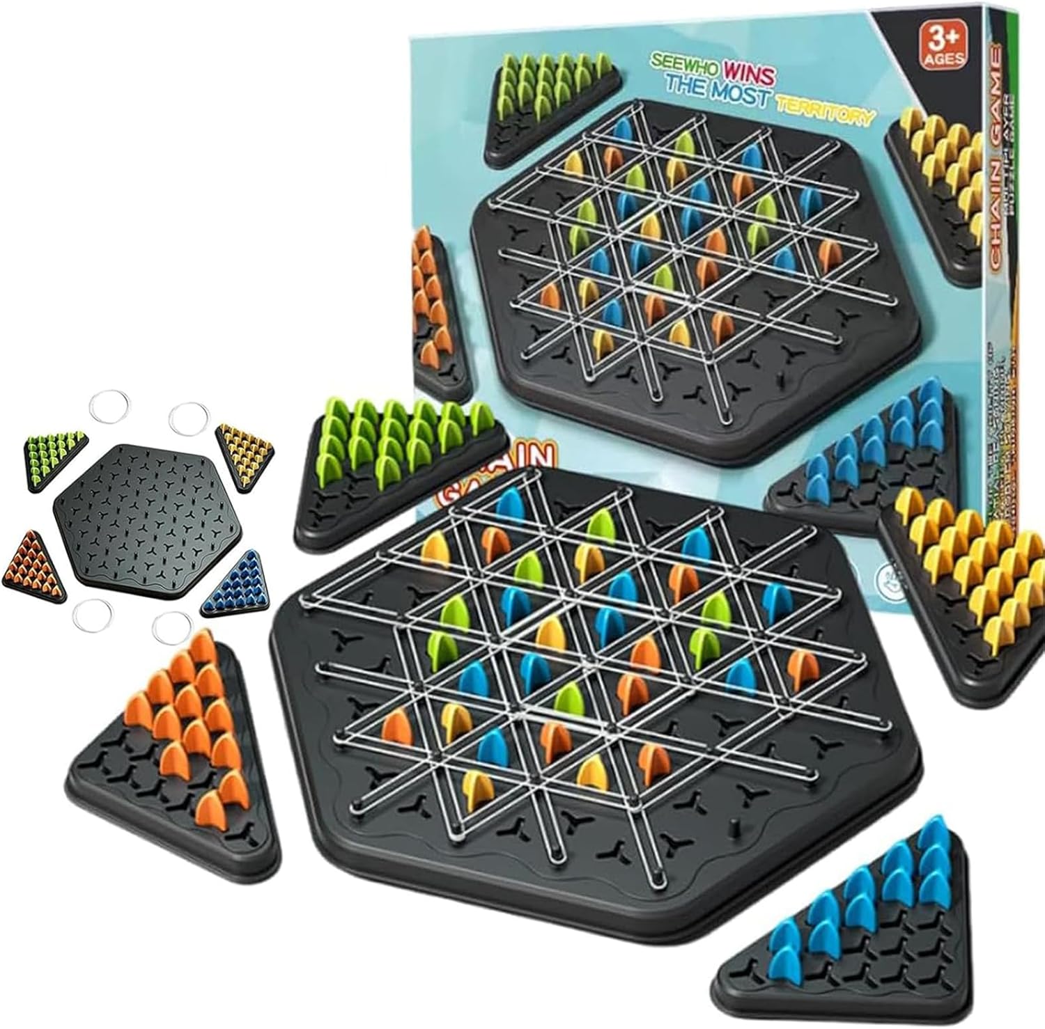 Amazon.com: Chain Triangle Chess Game,Triggle Board Game,Triggle Rubber ...