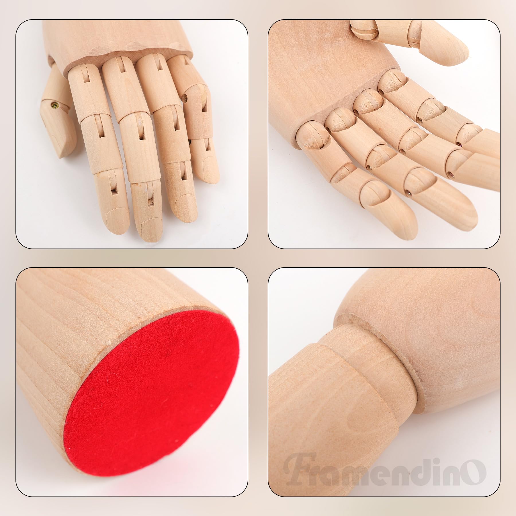 Snapklik.com : 2 Pack 12 Inch Flexible Wooden Hand Model Wood Art ...