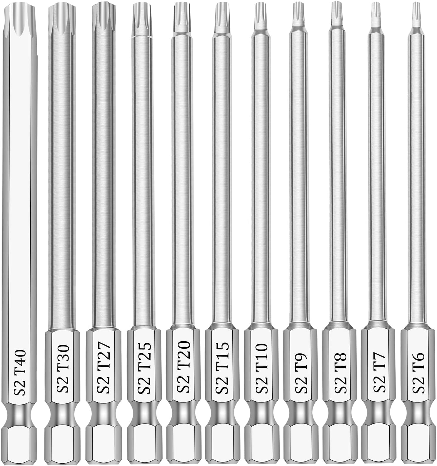 Bestgle 14pcs 1/4 Inch Hex Shank Torx Star 5 Point Screwdriver Bits T10 ...