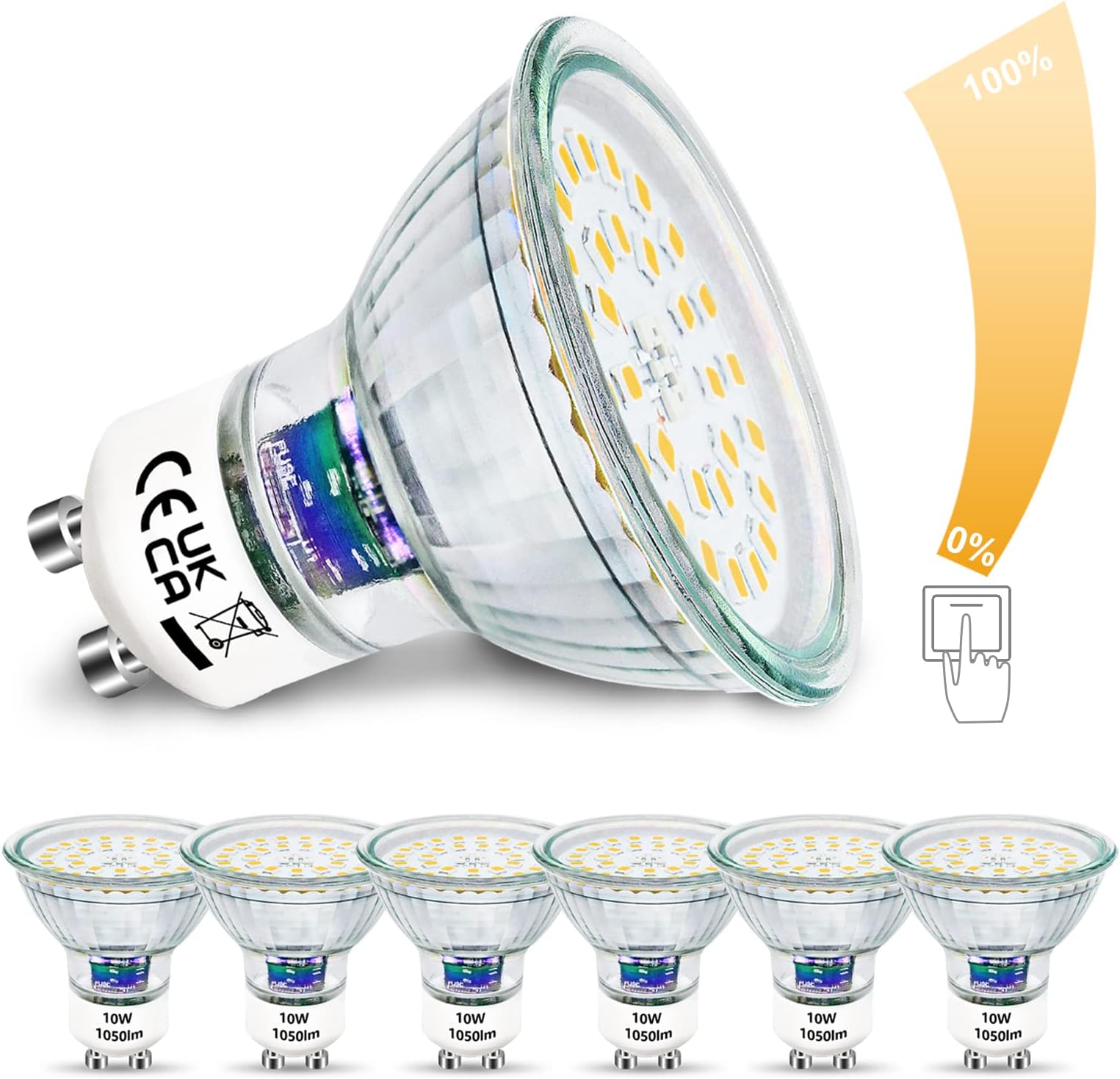 Unikcst GU10 LED Bulbs Dimmable, 10W Neutral White 4500K Spotlight ...