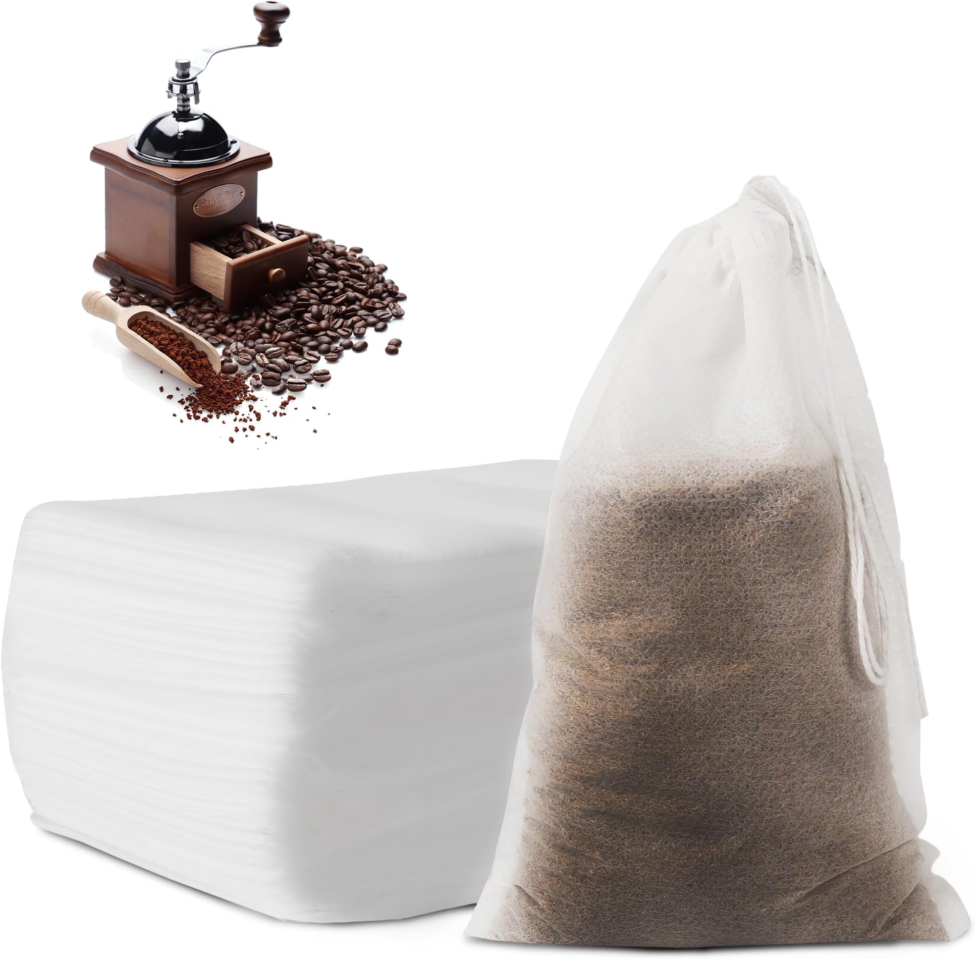 Amazon.com: 100 Pcs Portable Coffee Filter Paper Bag, Disposable Drip ...