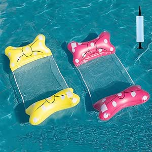 Amazon.com: 2 Pieces Inflatable Pool Float Water Hammock Swimming Pool ...