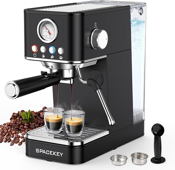 Amazon.com: Spacekey Espresso Machine with Milk Frother, 20 Bar ...