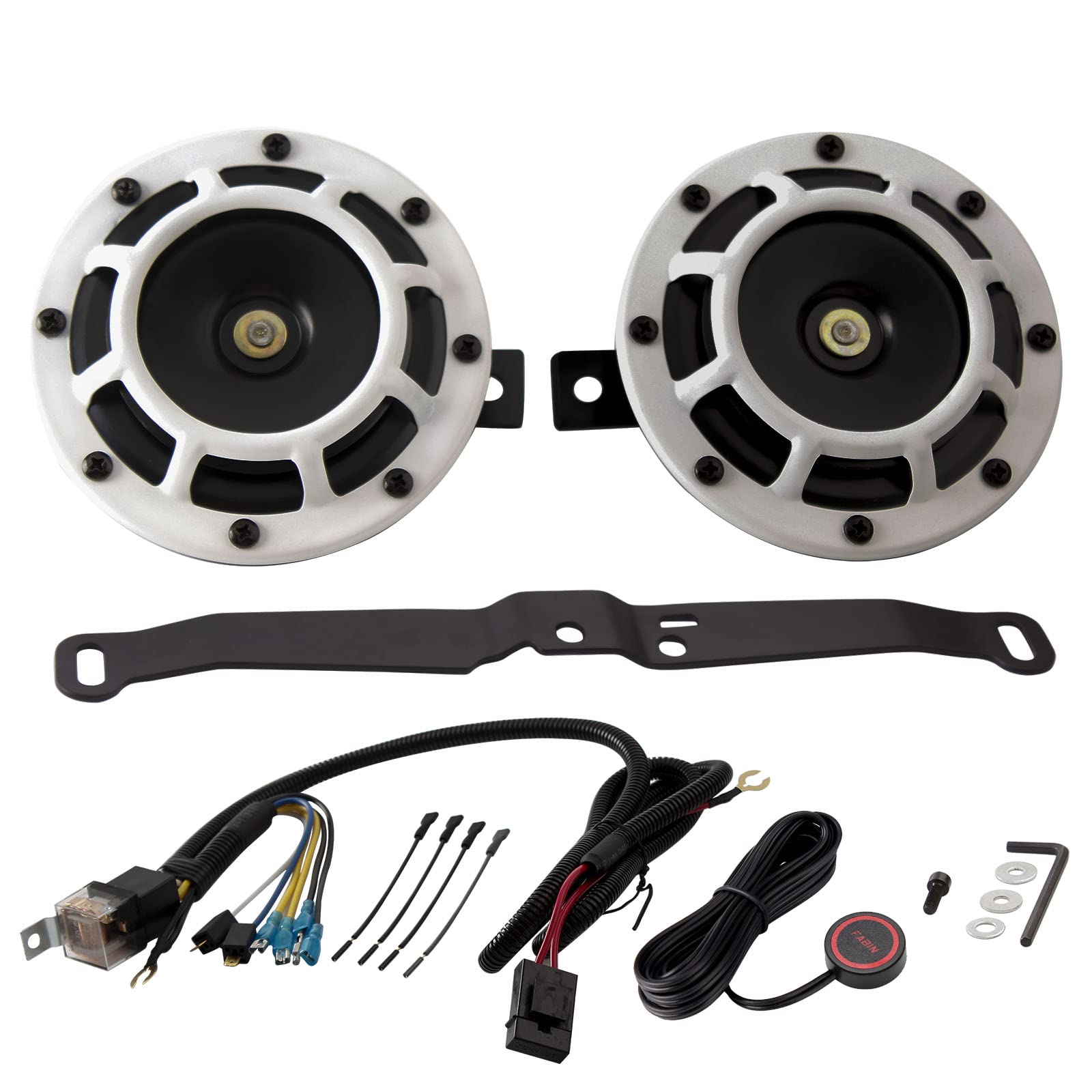 Snapklik.com : FARBIN Train Horn For Car Metal Twin Horns Kit