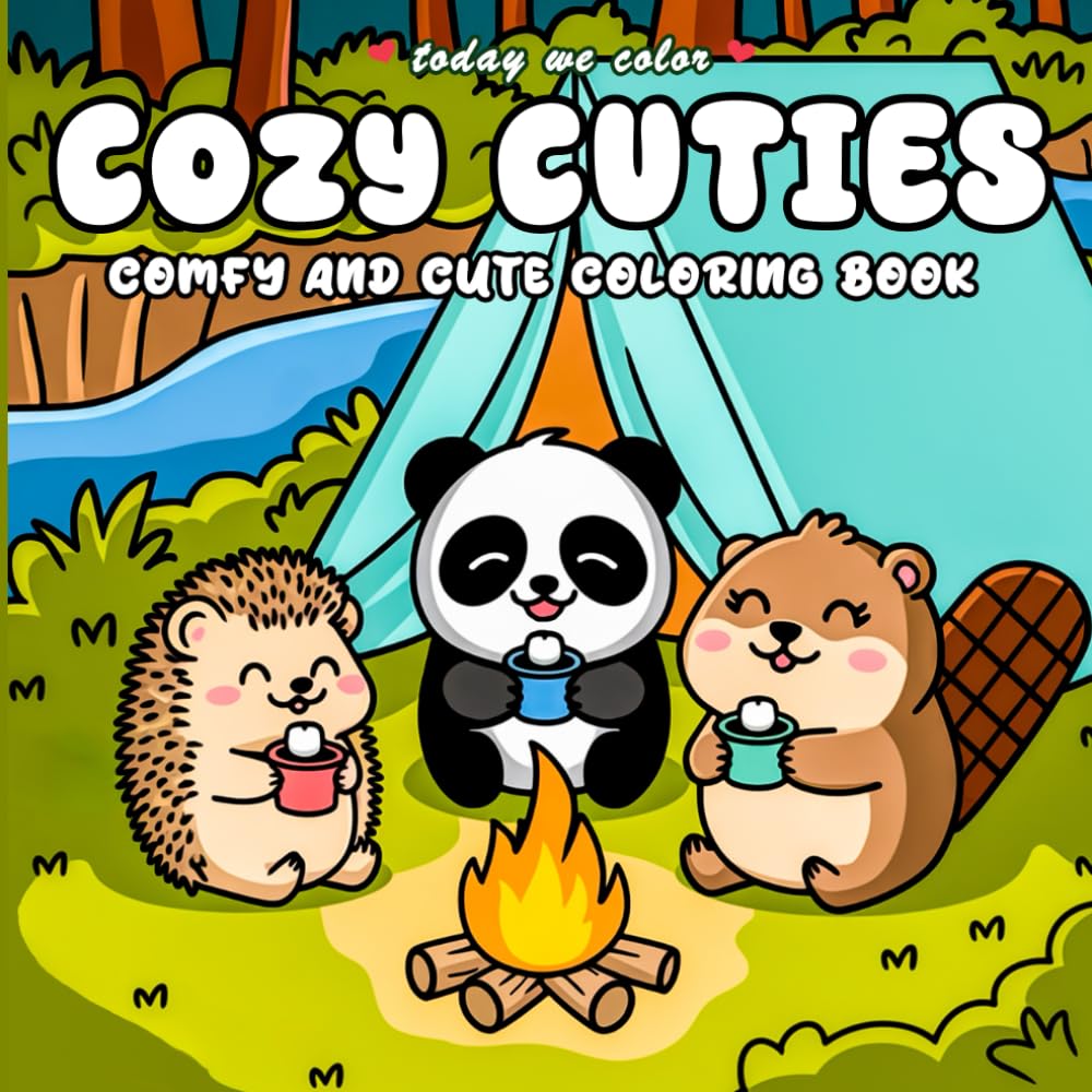 Amazon.com: Cozy Cuties: Comfy And Cute Coloring Book for Adults and Teens Featuring Simple Cozy ...