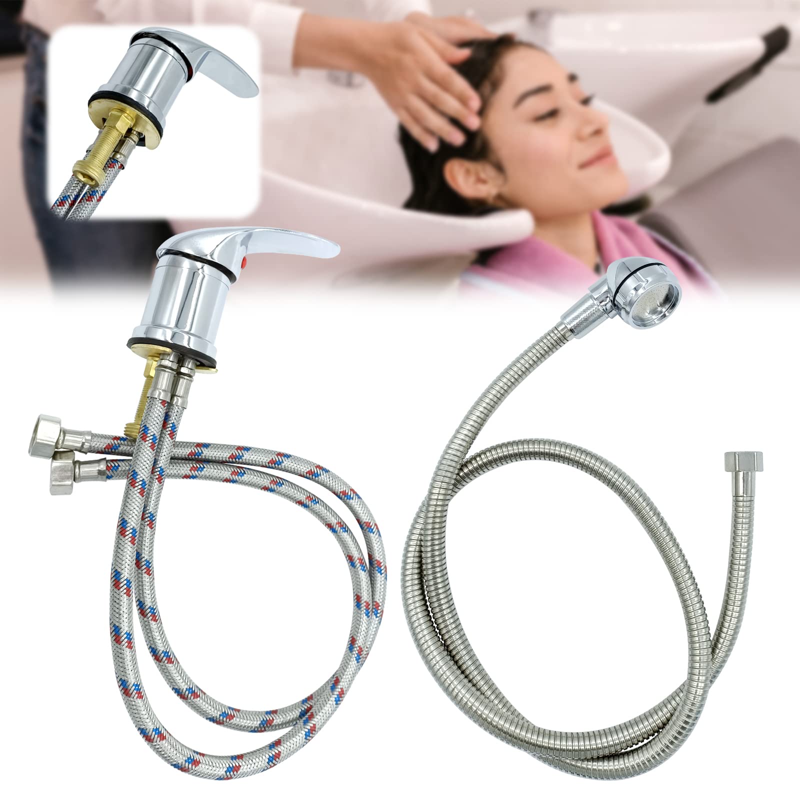 Amazon.com: Salon Water Faucet and Sprayer Hose Kit for Shampoo Bed ...