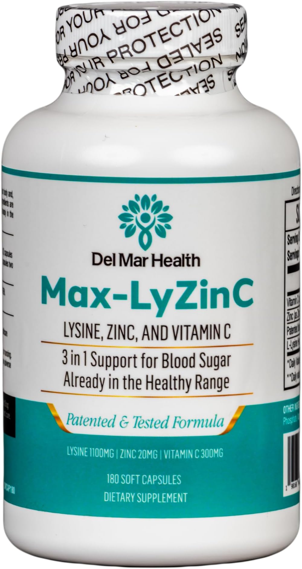 Amazon.com: Del Mar Health Max-LyZinC: L-Lysine 1100mg + Zinc 6 mg ...