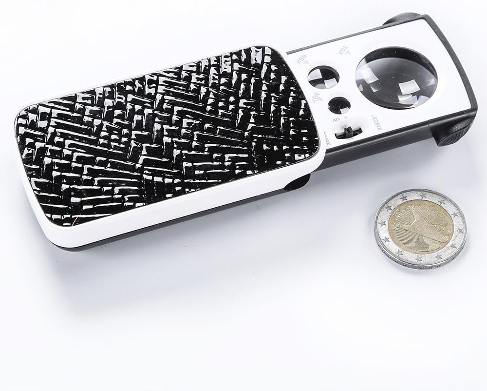 Buy Snowmanna-30X/60X/90X LED Lighted Slide Out Pocket Magnifying Glass ...