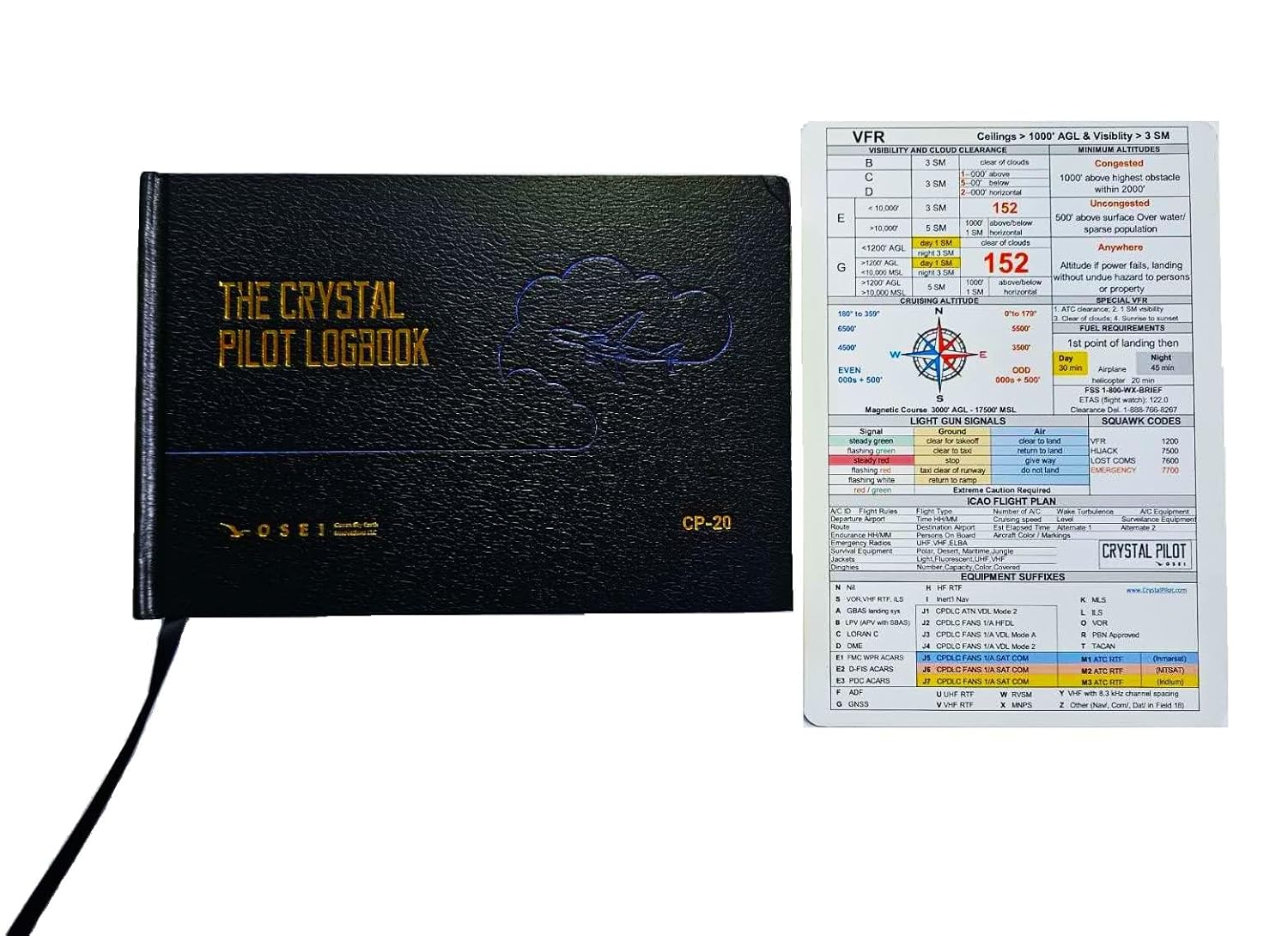 Crystal Pilot Log Book and Large VFR-IFR Placard: 0704583856015: Amazon ...