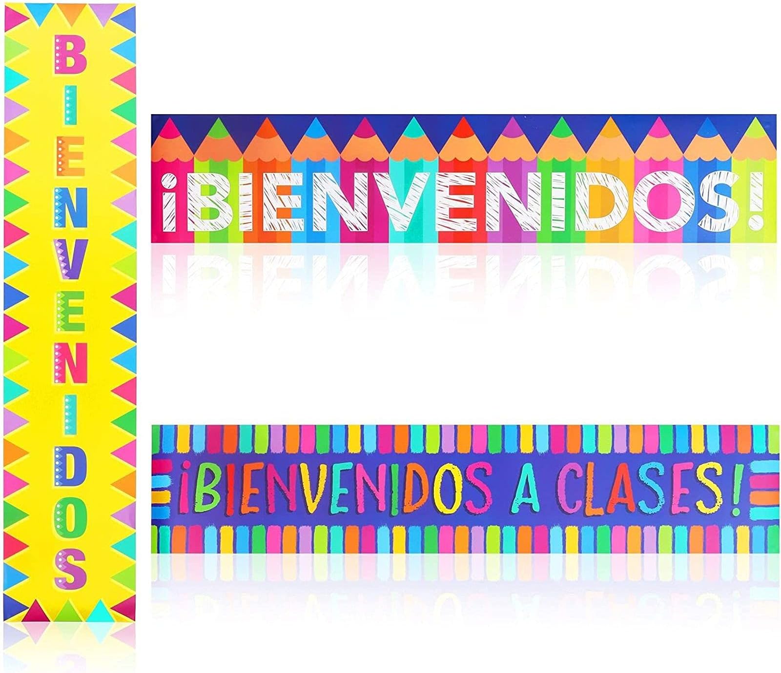 Amazon.com: Bienvenidos Sign, Spanish Welcome Banners for Classrooms ...