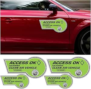 Amazon.com: BESULEN California HOV Stickers, 4 Pack Car 3M Paint ...