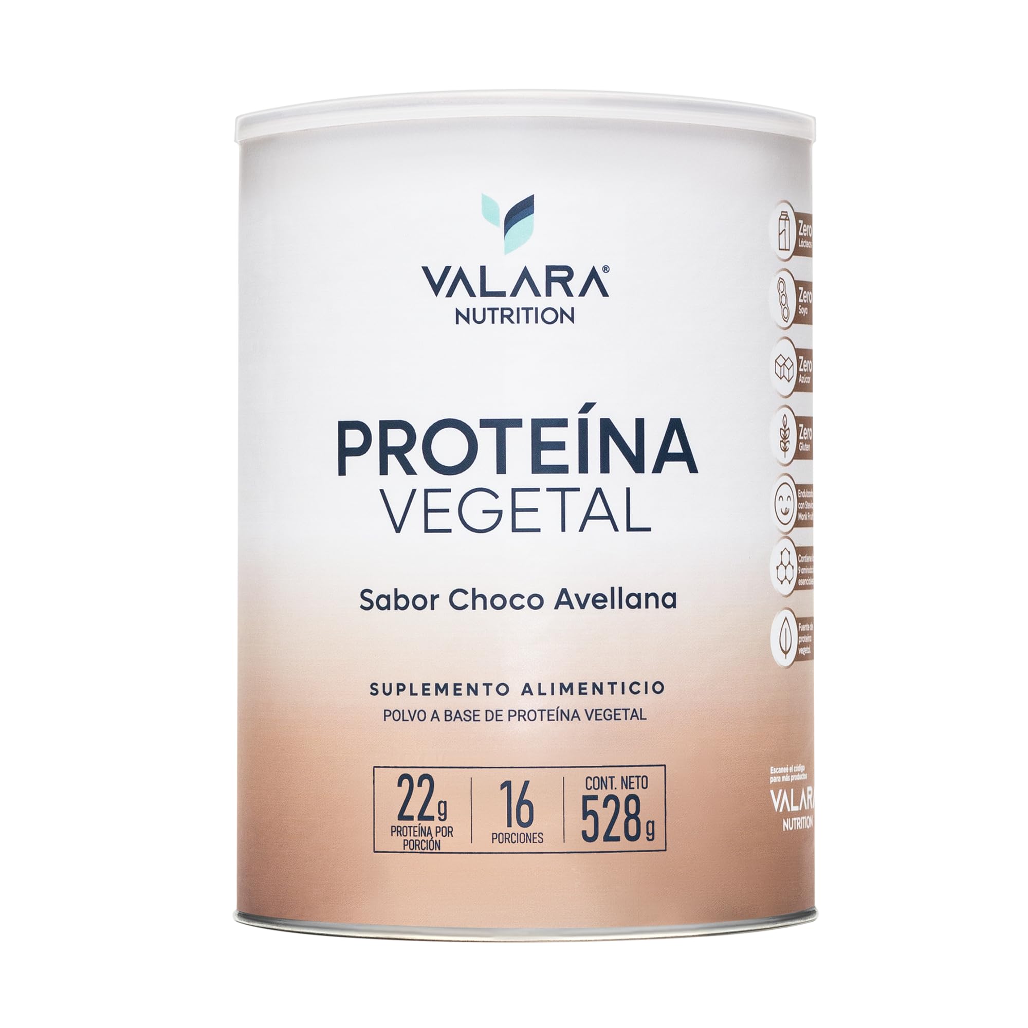 VALARA Proteína Vegana en Polvo 528 g - 22g de Proteína por Porción ...