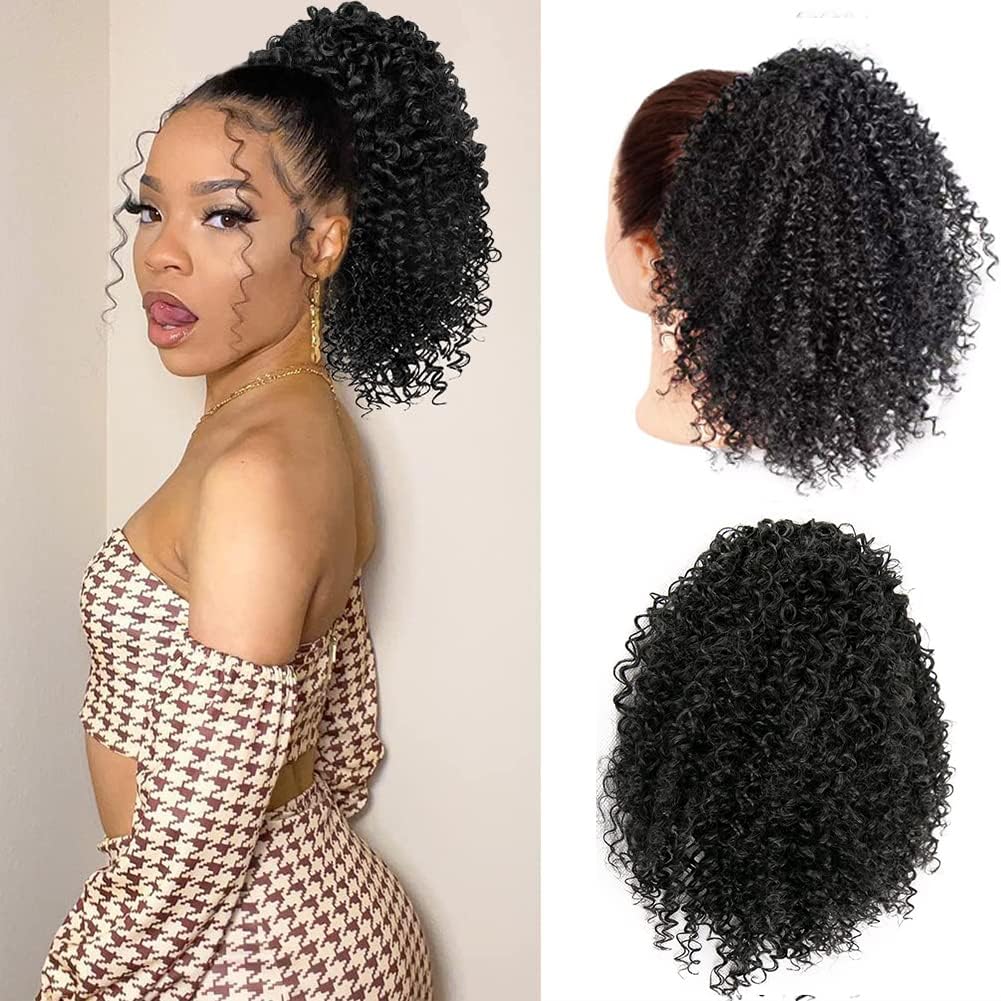 Amazon.com : Afro Puff kinky curly Drawstring Ponytail Extension for ...