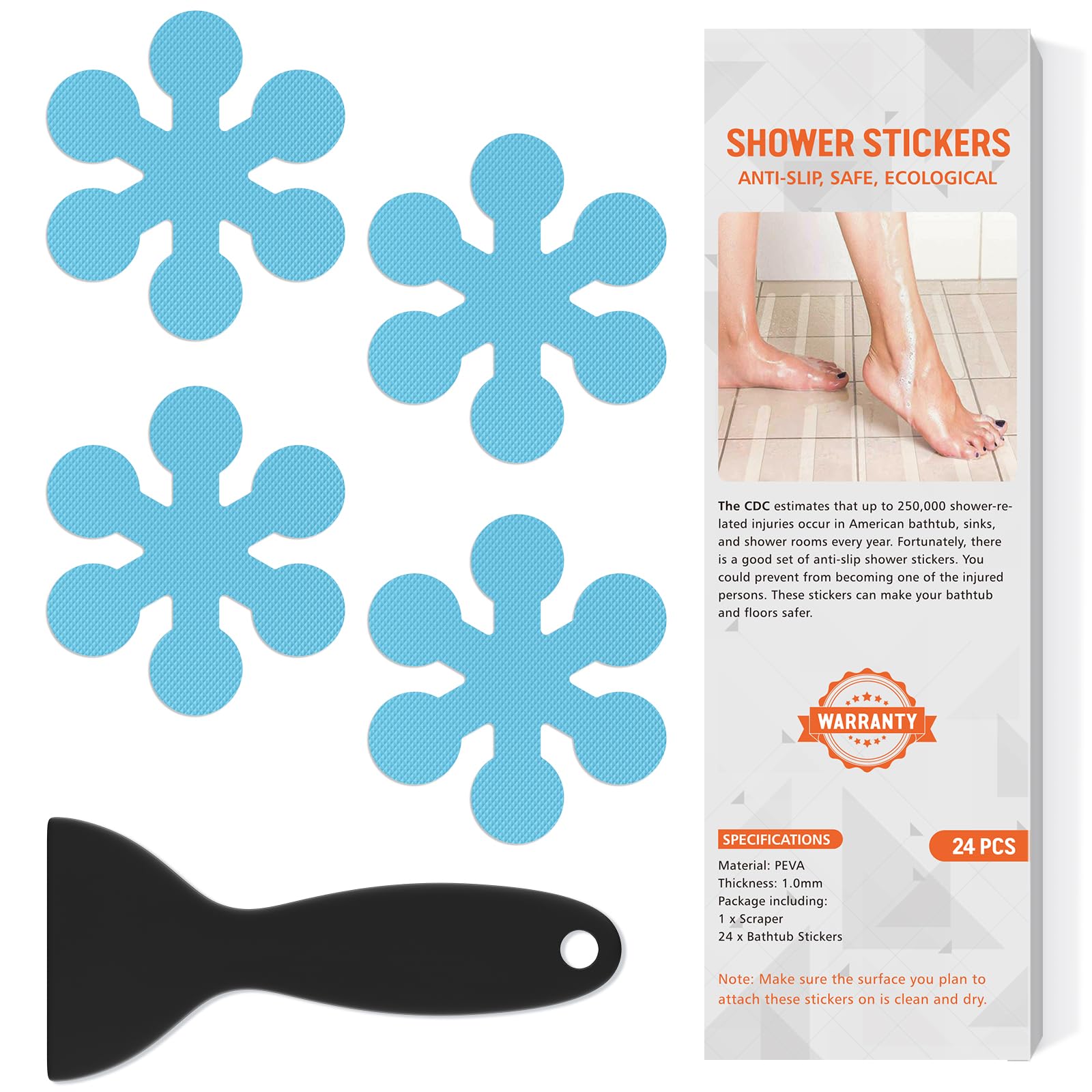 Amazon.com: Non Slip Bathtub Stickers, Shower Stickers for Safety ...