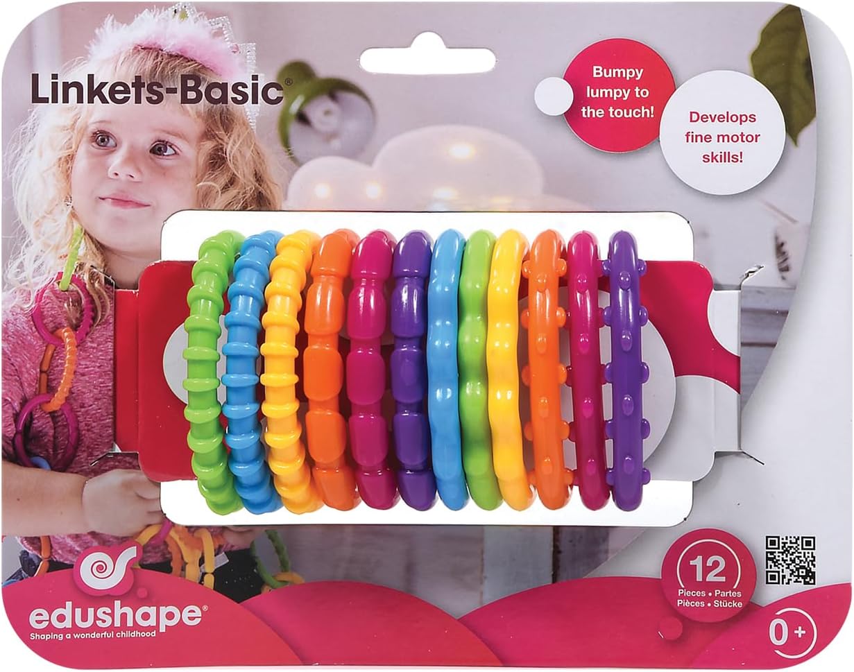 Amazon.com : Edushape Sensory Linkets Baby Toy, 12 pieces - Vibrant ...